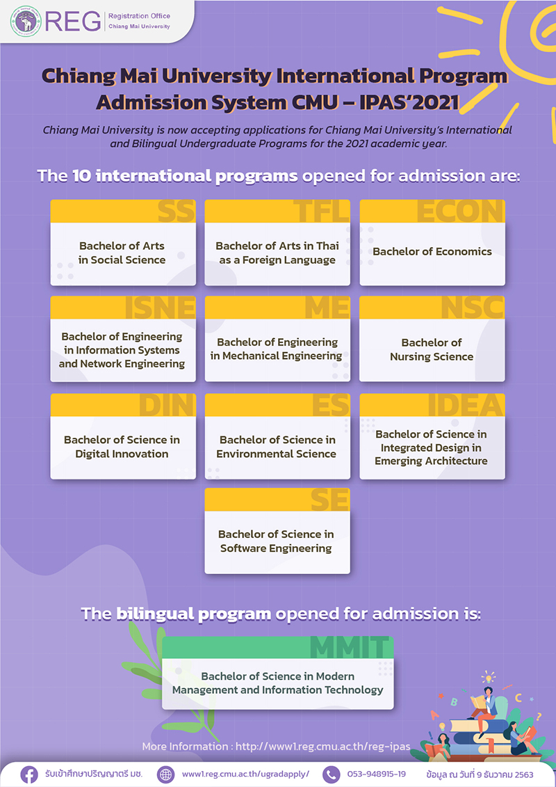 News : Chiang Mai University International Program Admission System CMU-IPAS'2021 - Chiang Mai ...