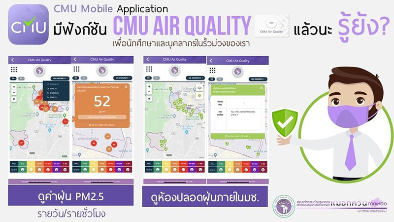 ข่าวสาร : ติดตามคุณภาพอากาศผ่าน CMU Air Quality ใน CMU Mobile Application - มหาวิทยาลัยเชียงใหม่