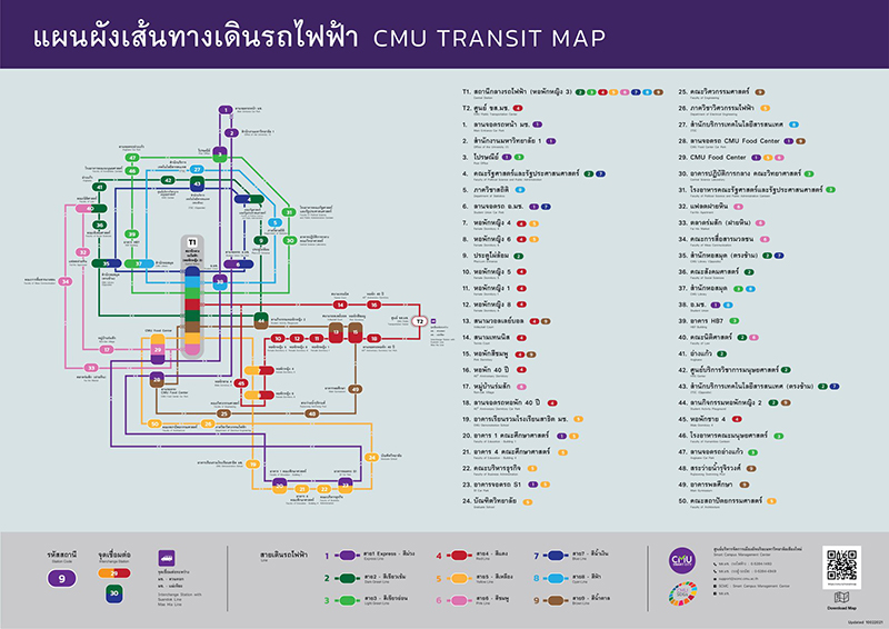 ข่าวสาร : แผนผังใหม่เส้นทางเดินรถไฟฟ้ารูปแบบใหม่ CMU TRANSIT MAP เริ่ม ...