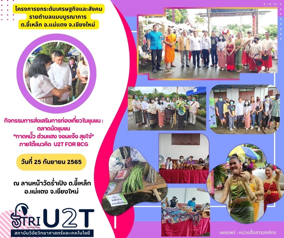 ข่าวสาร : กิจกรรม "กาดหมั้ว ฮ่วมแฮง จอมแจ้ง สุขใจ๋" ภายใต้แนวคิด U2T for BCG - มหาวิทยาลัยเชียงใหม่